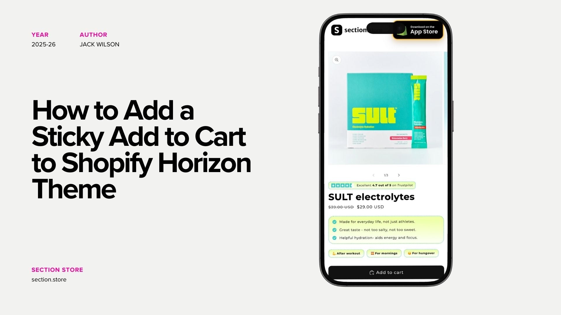 How to Add a Sticky Add to Cart to Shopify Horizon Theme – Section Store
