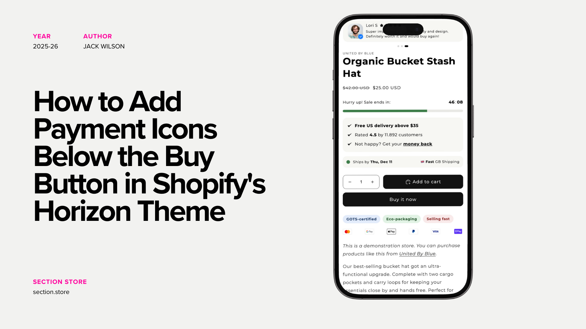 How to Add Payment Icons Below the Buy Button in Shopify's Horizon The ...
