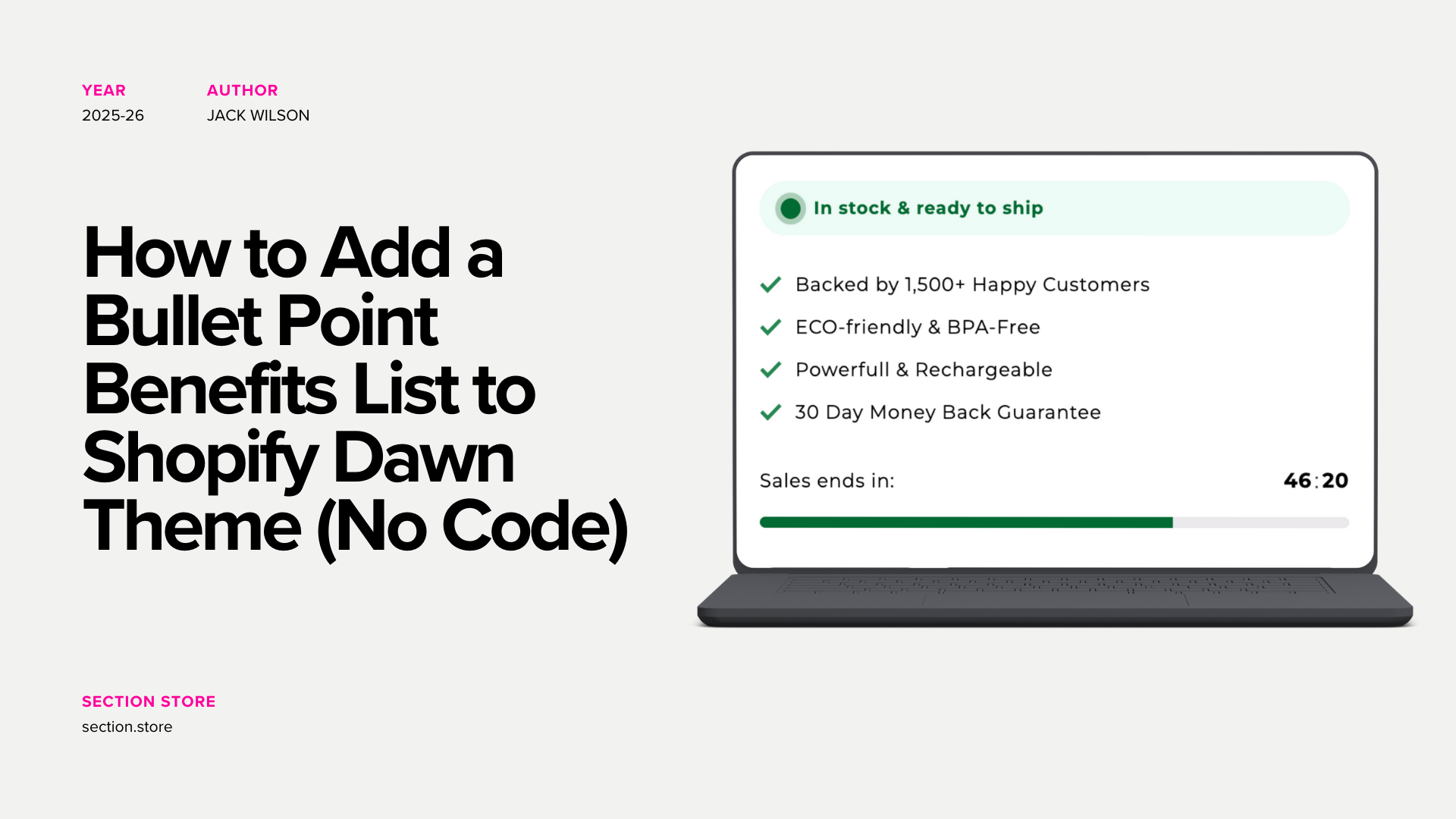 How to Add Bullet Point Benefits to Shopify Dawn Theme – Section Store